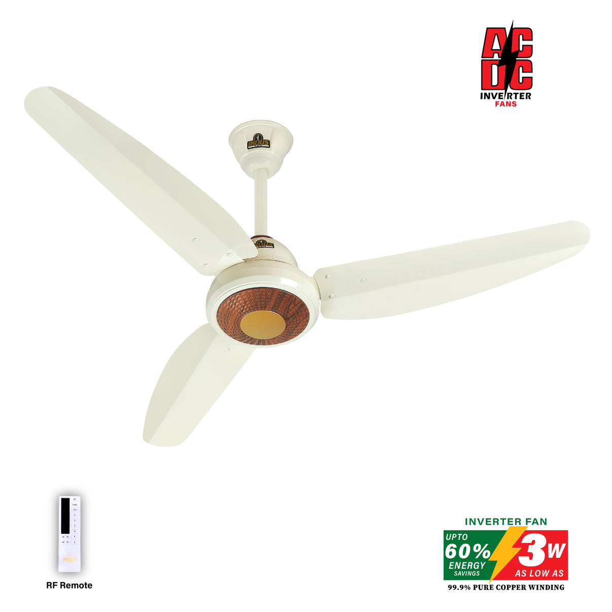 Prime Model Ceiling Fan (AC DC Solar Fan) – Indus Home Appliances